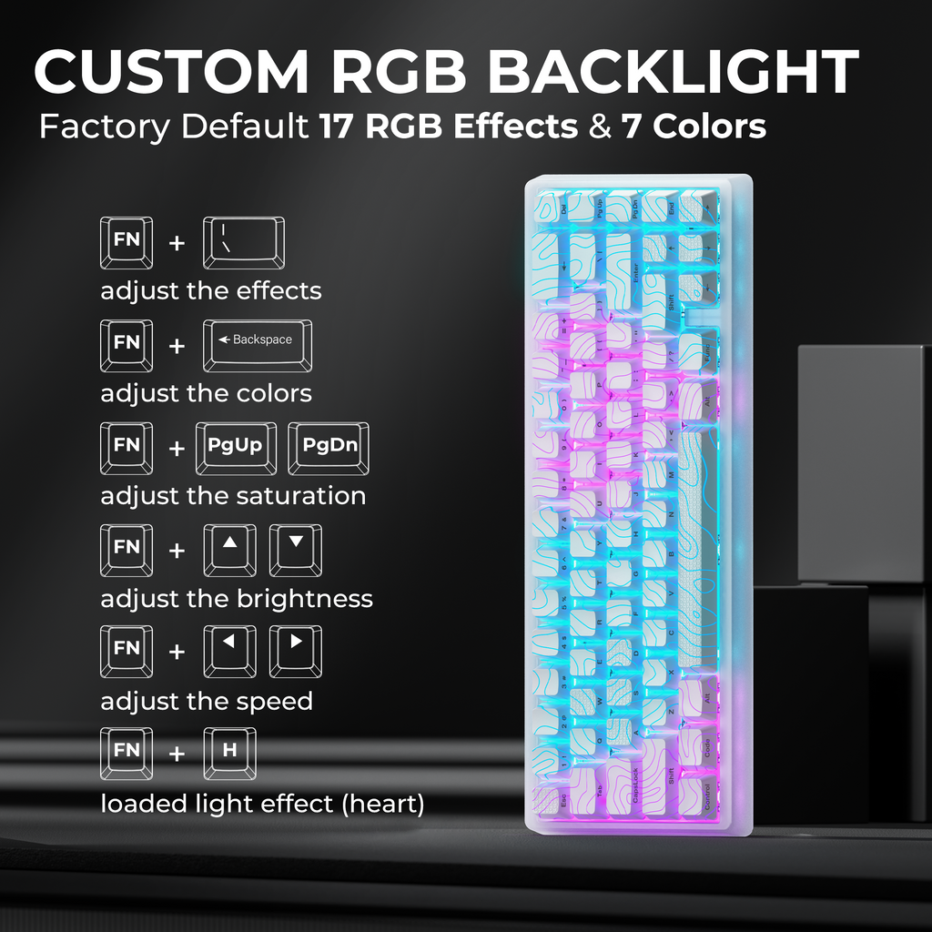 XVX M67 JadeStone Mechanical Keyboard With IMD-Tech Keycaps