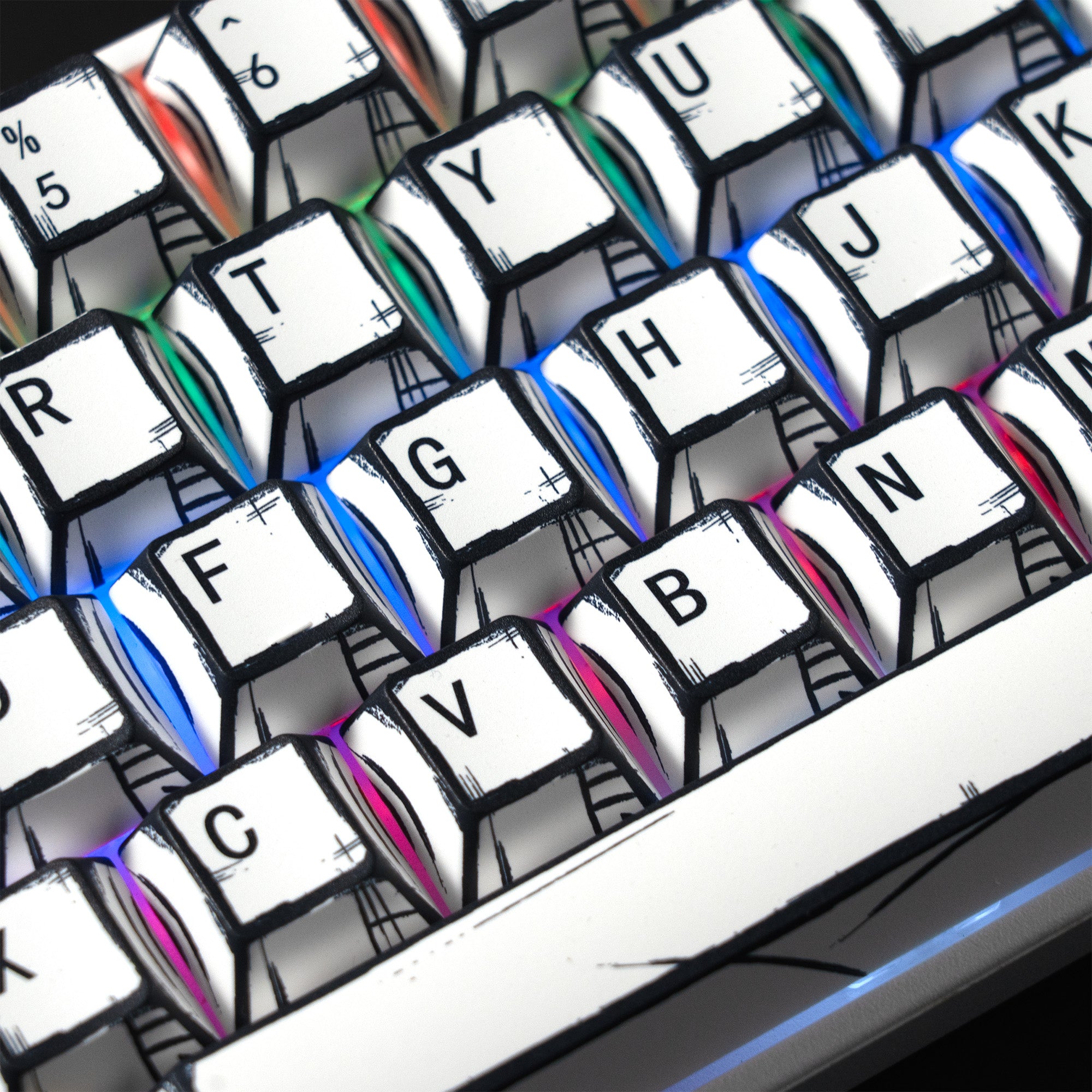XVX Manga Theme Cherry Profile Dye-Sub PBT Keycaps Full Set (134-Keys ...