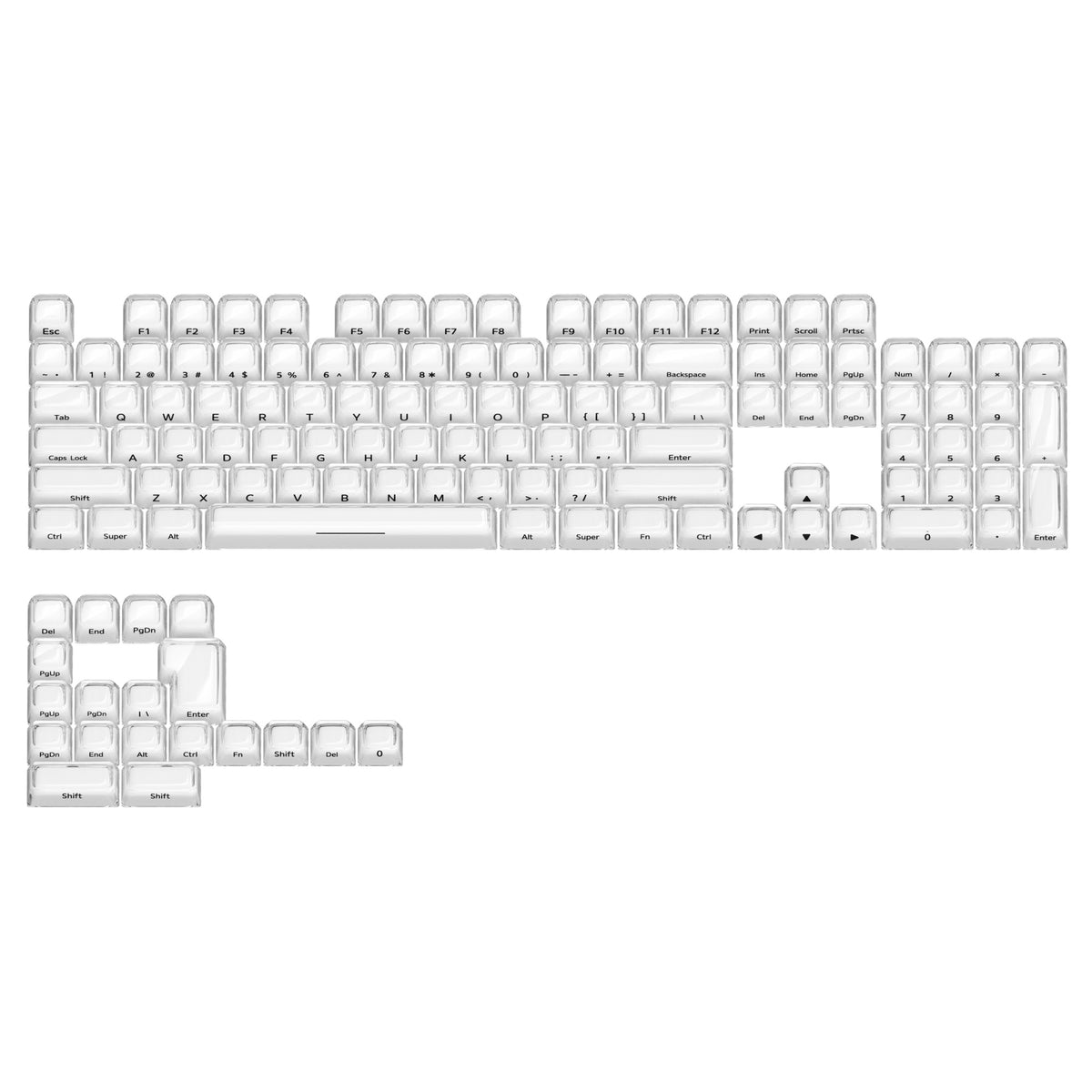 XVX Jelly R2 Side-Printed Translucent MDA Profile Keycap (122-Key ...