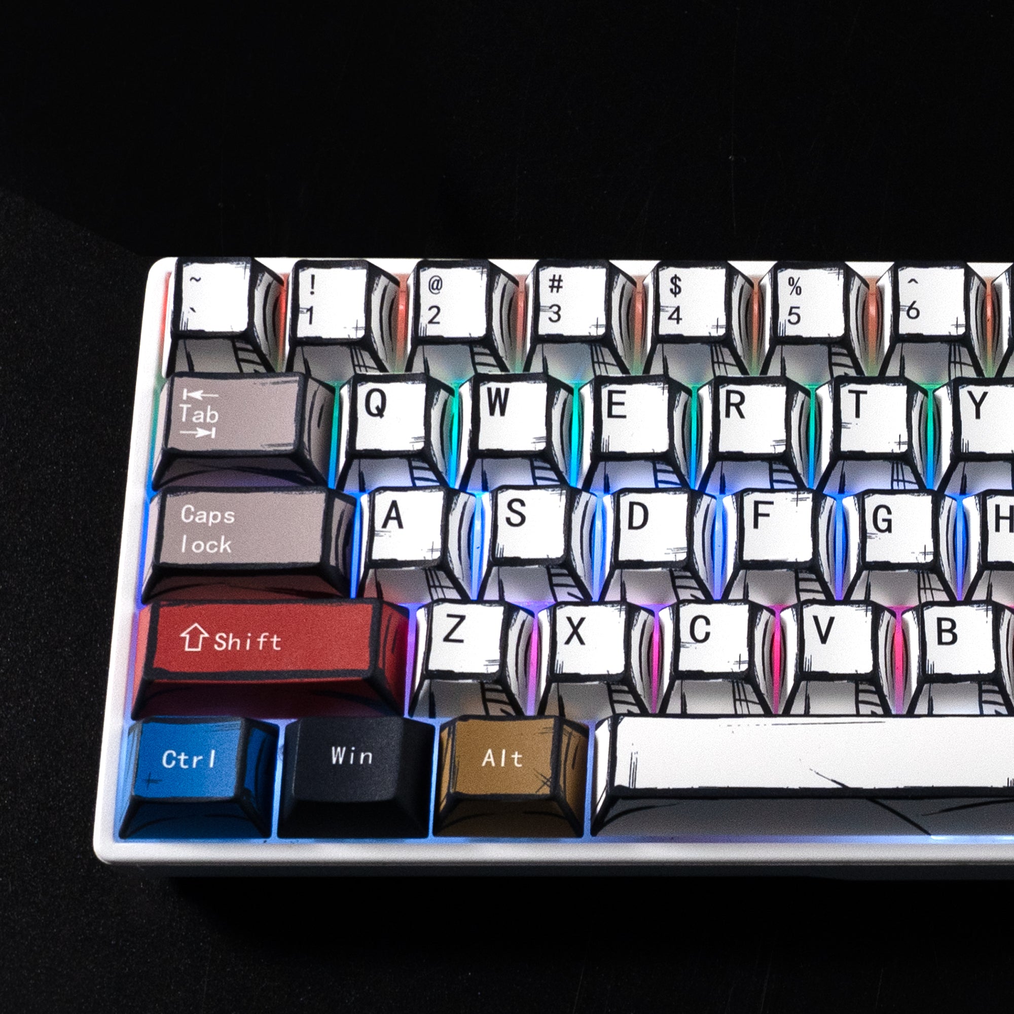 XVX Manga Theme Cherry Profile Dye-Sub PBT Keycaps Full Set (134-Keys ...