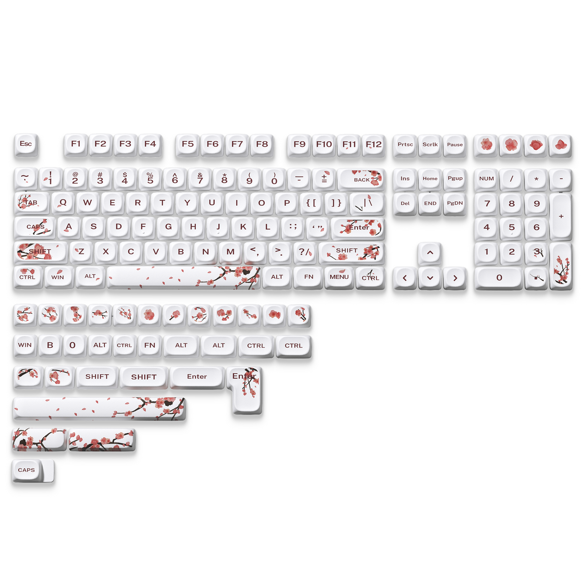 XVX Winterweek Plum Blossom MOA Profile Dye-Sub PBT Keycap Set 140-Key ...