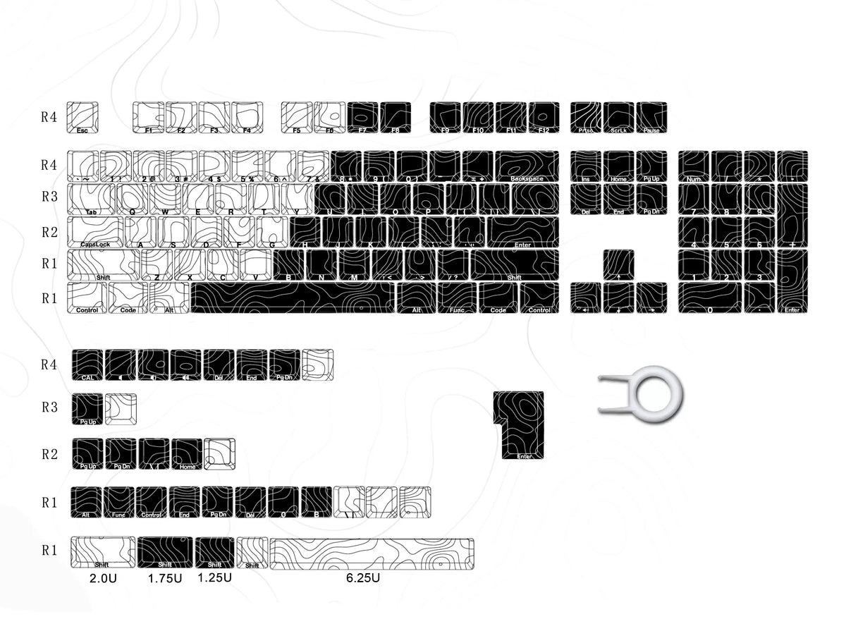 XVX Topographic Cherry Profile Dye-Sub Keycap Set (132-Key) – XVX ...