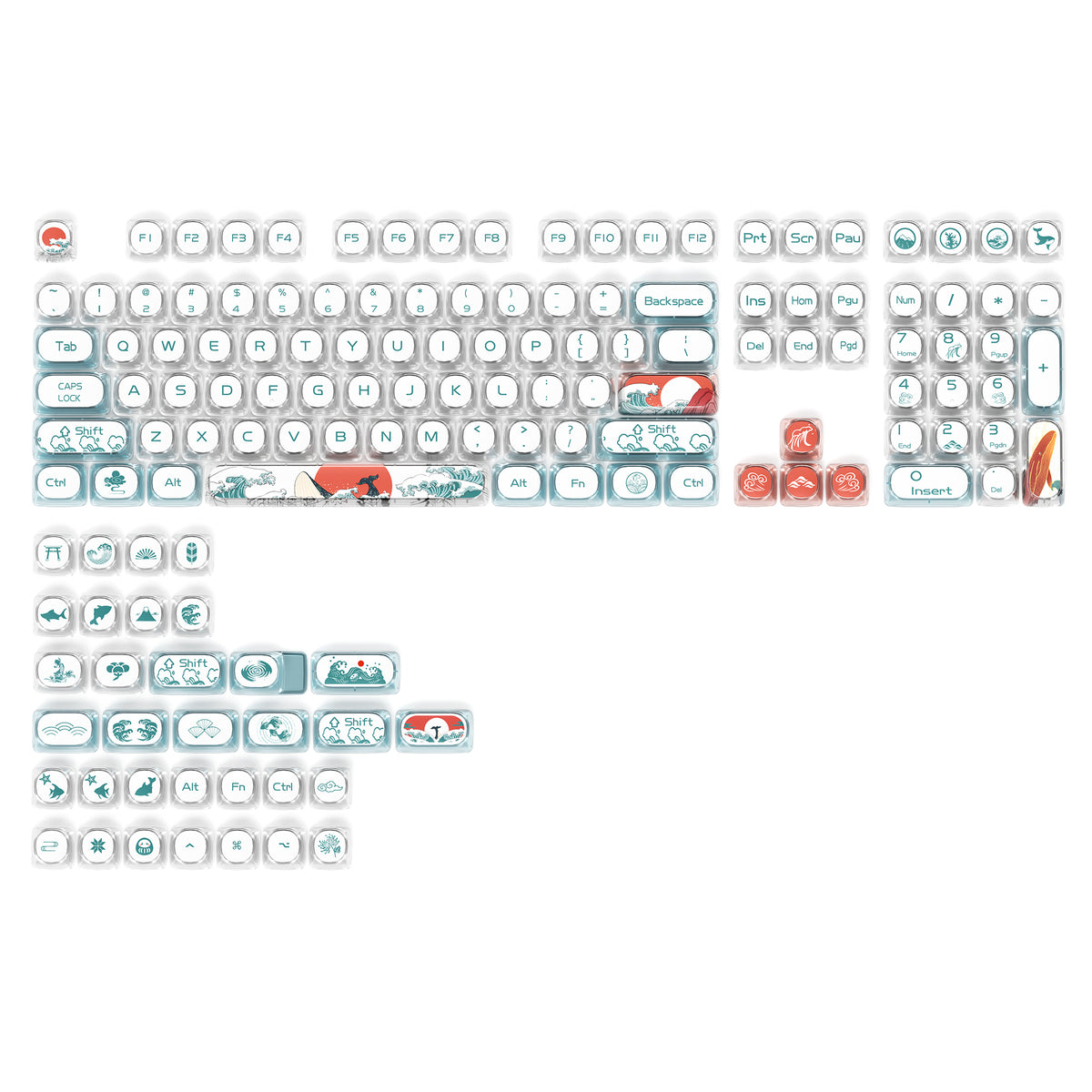 XVX Coral Sea MOA Profile Double-Shot PBT Keycap Set 141-Key – XVX ...
