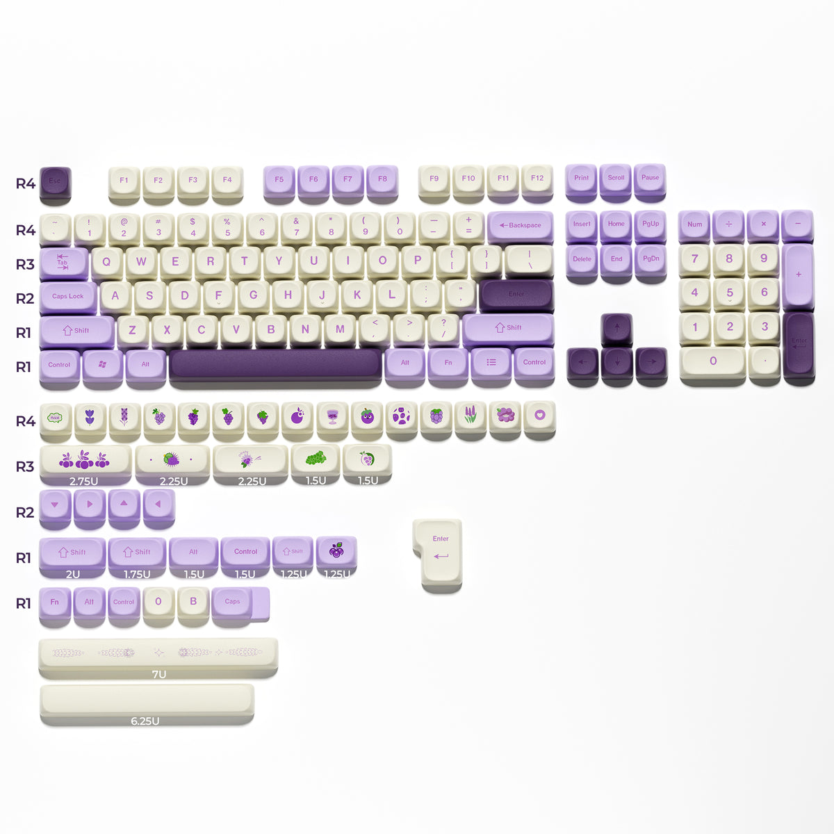 XVX Purple grapes MOA Profile Dye-Sub PBT Keycap Set 143-Key – XVX ...