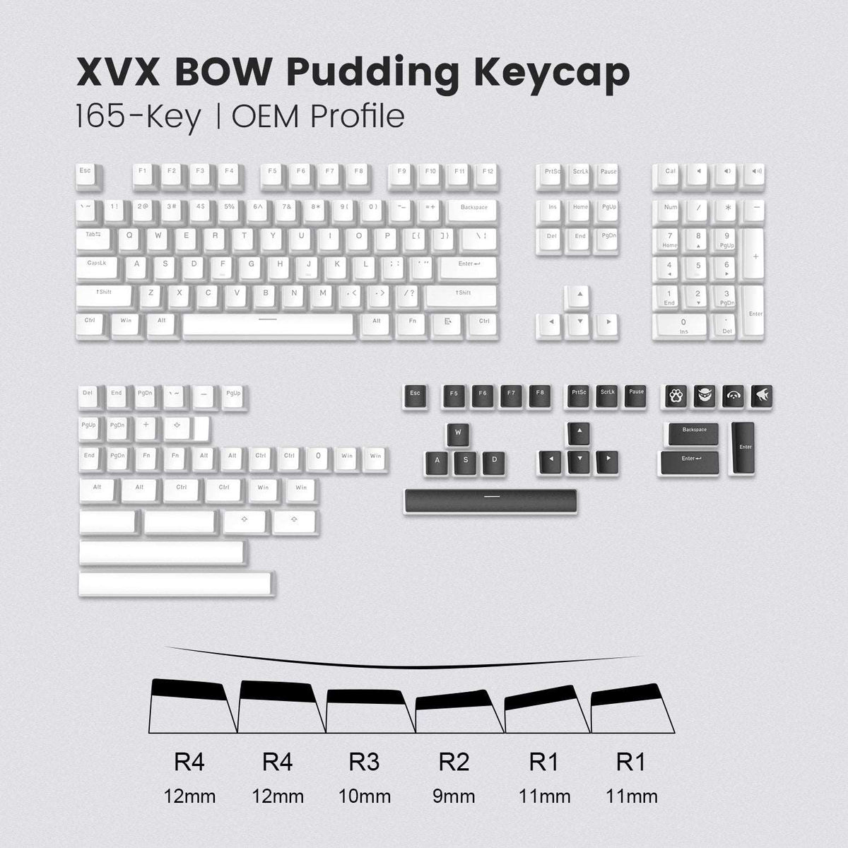 XVX Pudding V2 OEM Profile 165-Key PBT Keycap (10 Colors) – XVX ...