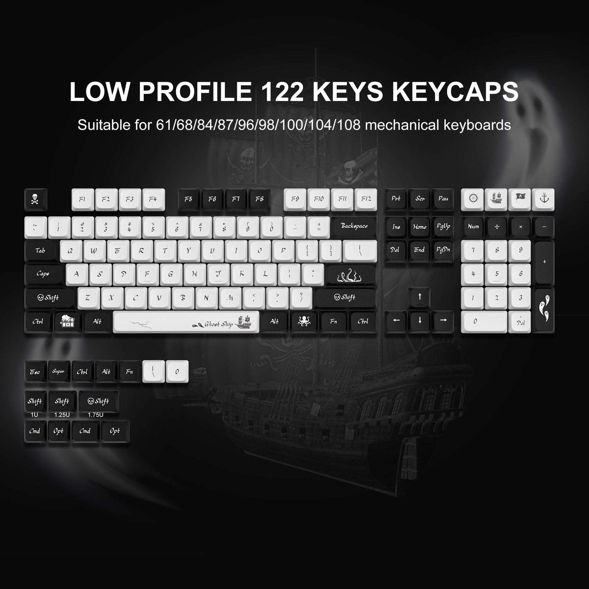 XVX Ghost Low Profile PBT Dye-Sub Keycap (122-Key) – XVX Keyboard Channel